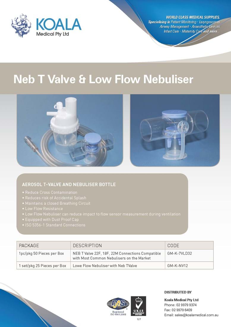 Neb T Valve & Low Flow Nebuliser - Koala Med Koala Med